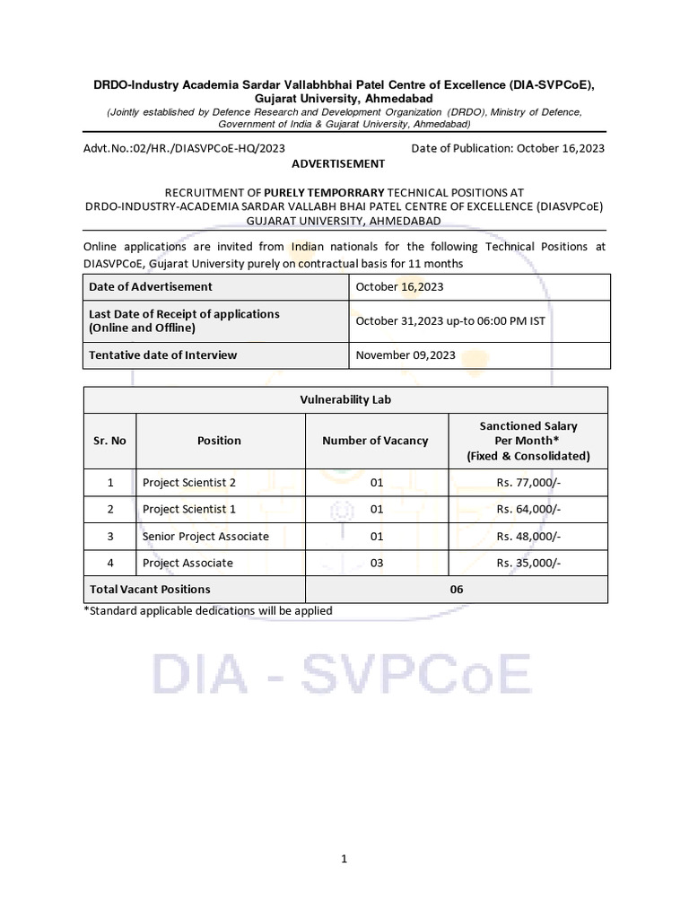 Essential & Desirable Qualification - Vul - Oct 2023 | PDF | Academic Degree | Computing