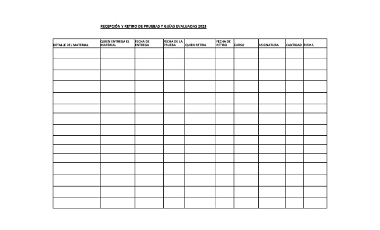 Planilla de Retiro de Material | PDF