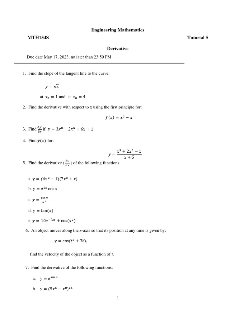 Math Tut 5 | PDF
