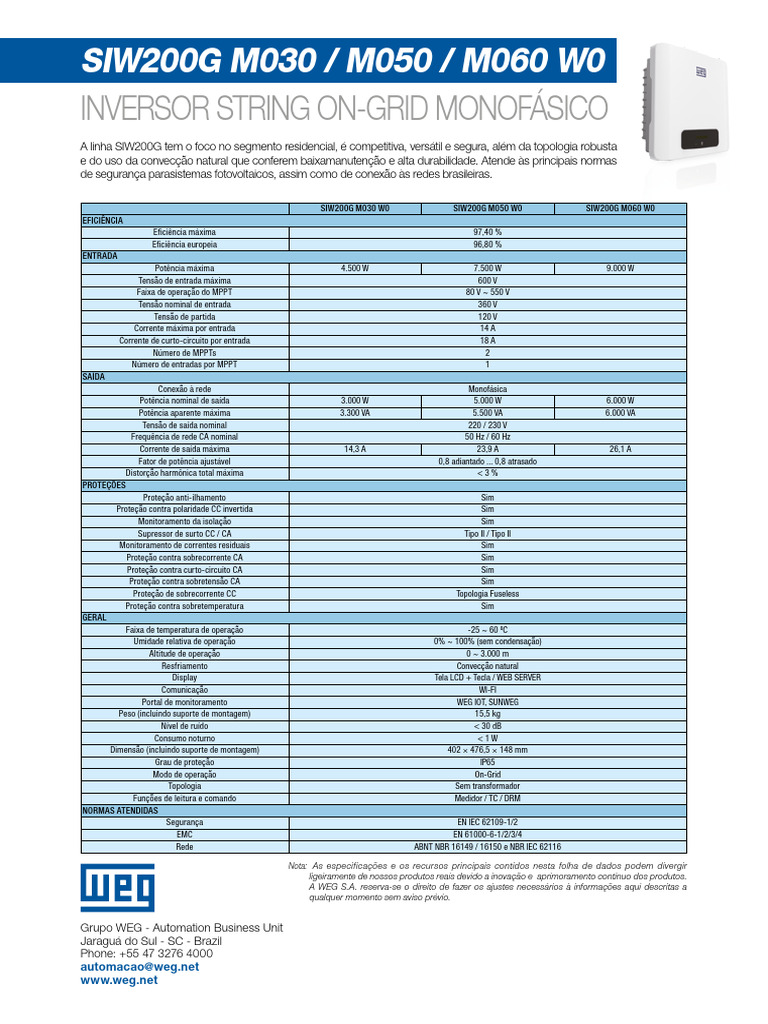 DATASHEET SIW200G M030 M050 M060 W0 Web | PDF | Metrologia | Quantidades físicas