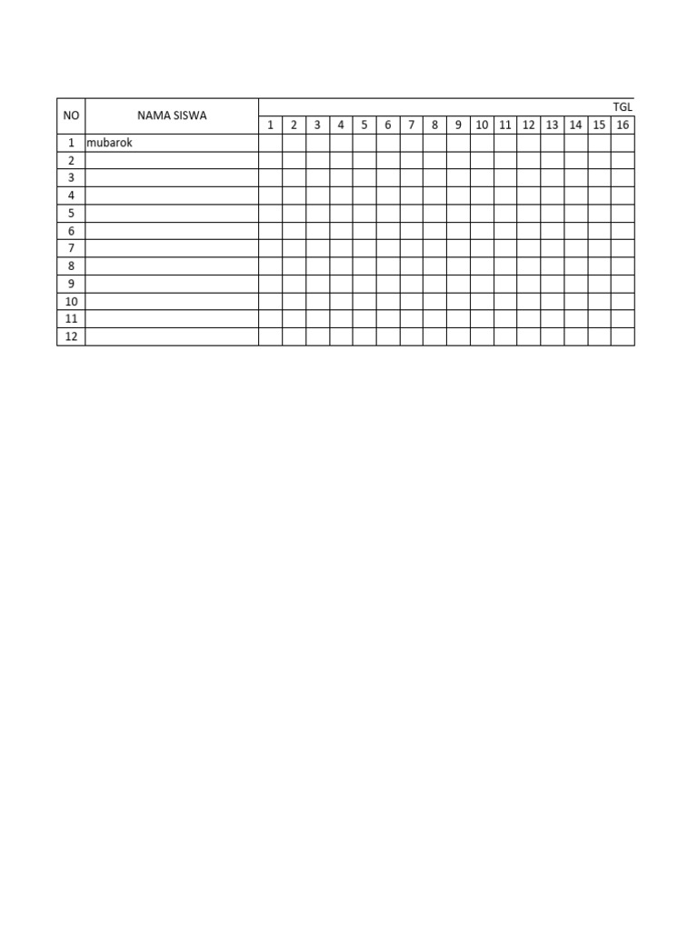 Presensi Siswa Di Kelas | PDF