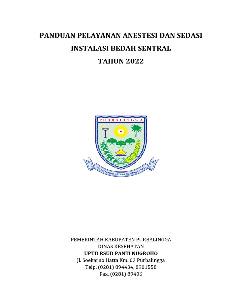 Panduan Pelayanan Anestesi Dan Sedasi 2022 Full | PDF