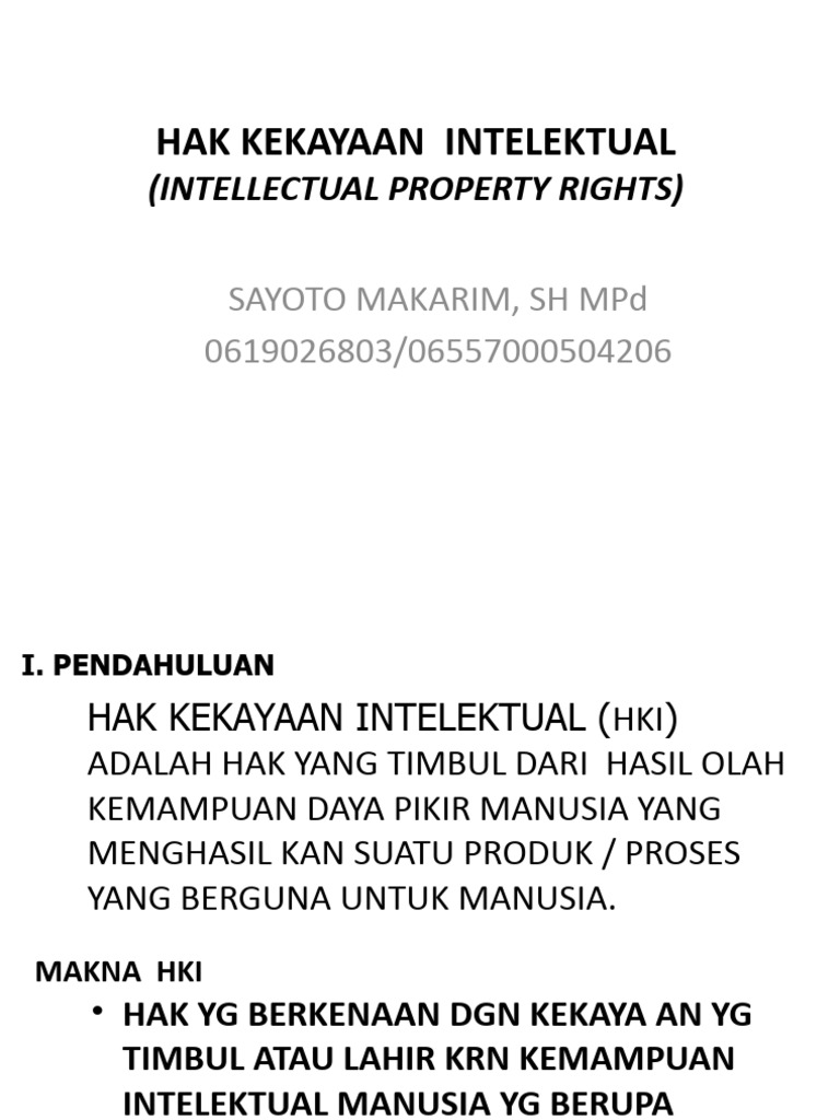 Hak Kekayaan Intelektual | PDF