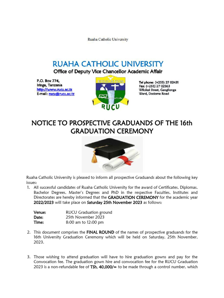 List of Graduands Batch Three - 2022-2023 | PDF | Graduation | Academia