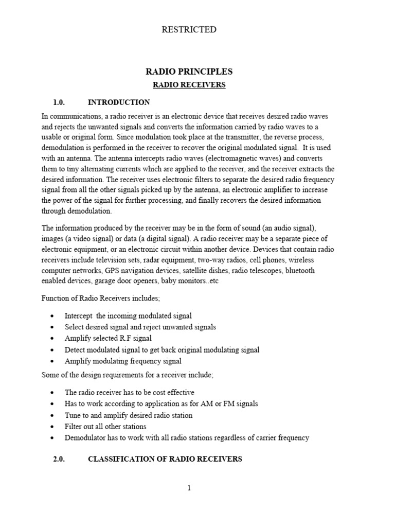 Radio Principles Precis 2 | PDF | Detector (Radio) | Frequency Modulation