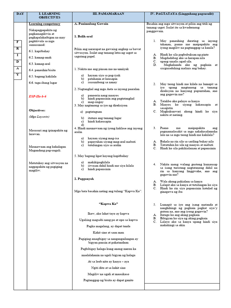 DLP -ESP-Q2-W-1-D5 | PDF
