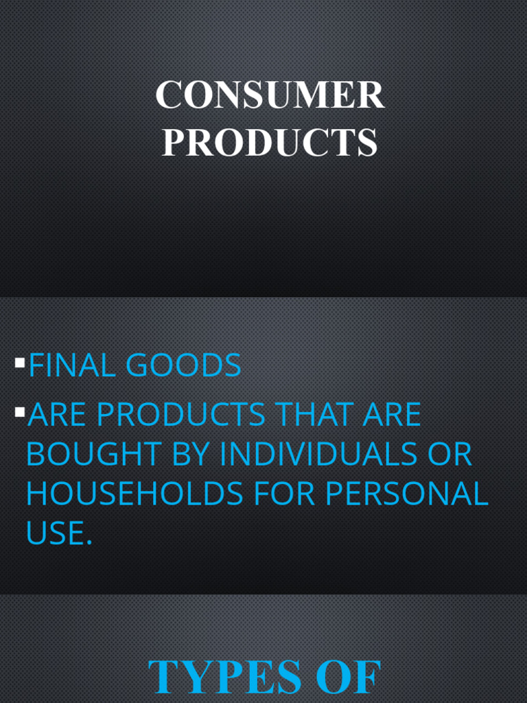Consumer Products Pdf