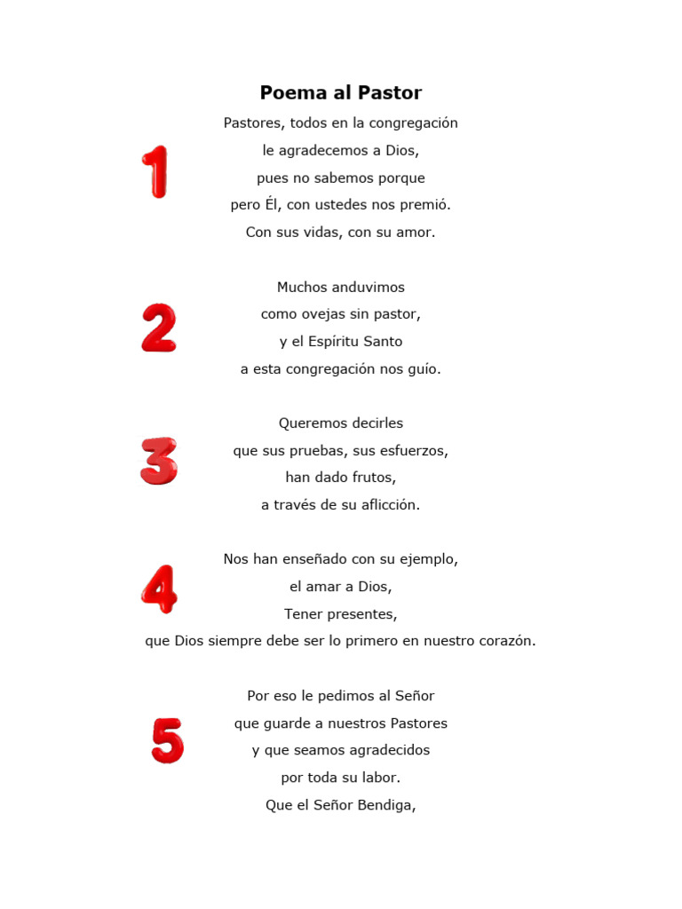 Ministerio Juvenil Poema Al Pastor | PDF