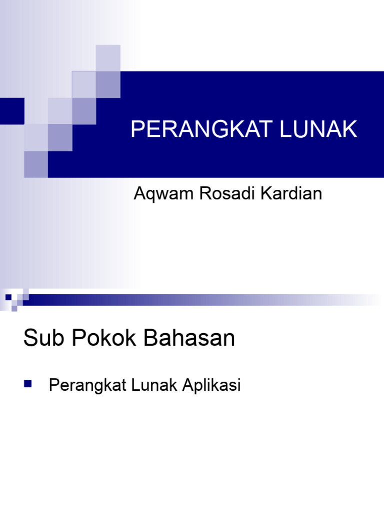 Perangkat Lunak Aplikasi | PDF | Komputer