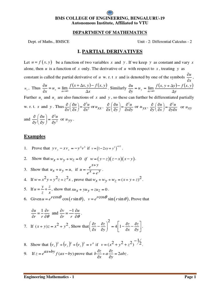 Typical Examples of UNIT-2 | PDF | Mathematical Analysis | Functions ...