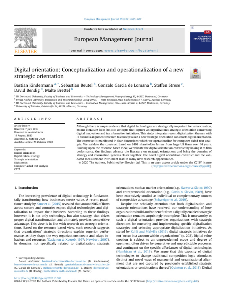 Digital Orientation Conceptualization And Operationalization Kindermann 2021 Pdf