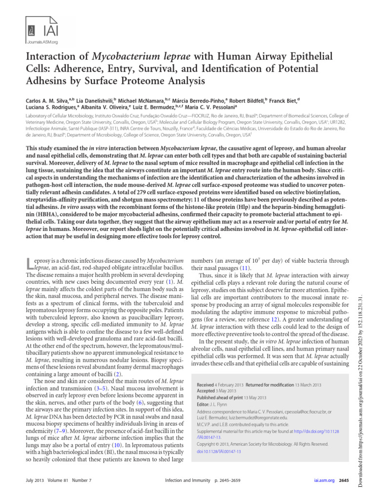 flynn-et-al-2013-interaction-of-mycobacterium-leprae-with-human-airway ...