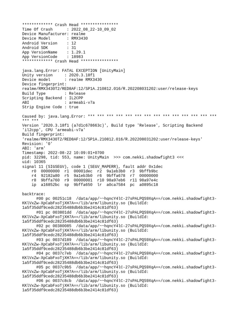 Mod Menu Crash 2022 08 22-10 09 02 | PDF | Android (Operating System) | Software Engineering