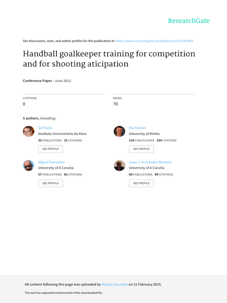 Handball Goalkeeper Training For Competi | PDF