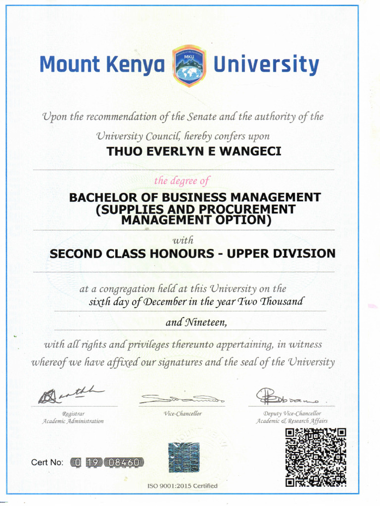 Degree Certificate | PDF