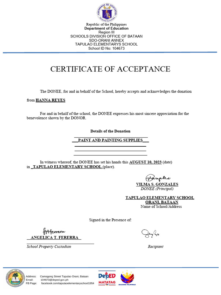 Certificate of Acceptance 2 | PDF