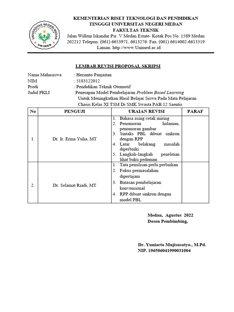Lembar Revisi | PDF