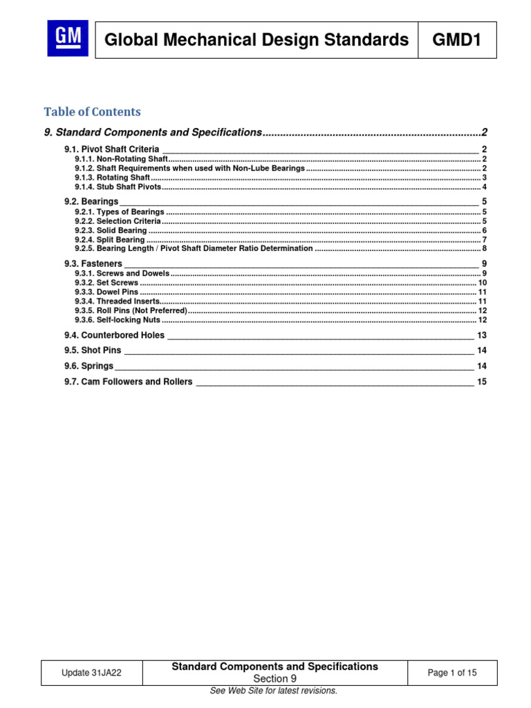 NAAMS Cam-Related Component Standards | PDF | Bearing (Mechanical) | Screw