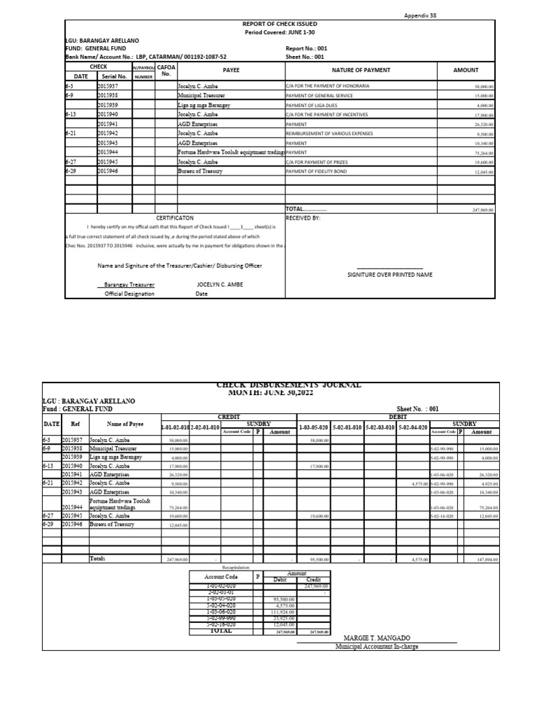COMPLETE BARANGAY JOURNAL | PDF | Payments | Debits And Credits