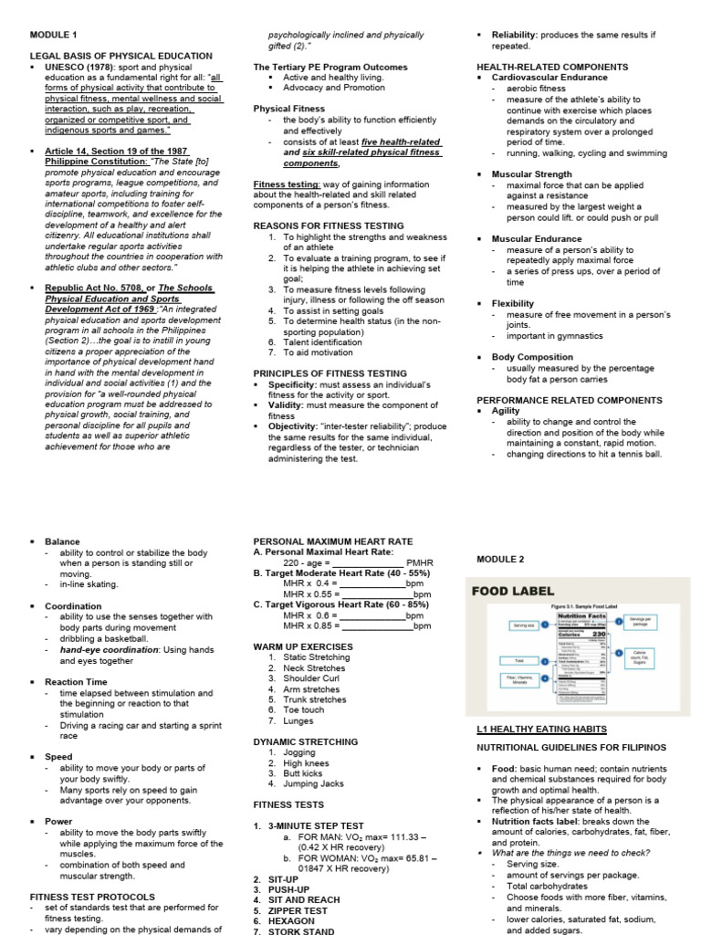 Pathfit 1 MT Reviewer | PDF | Anatomical Terms Of Motion | Anatomy