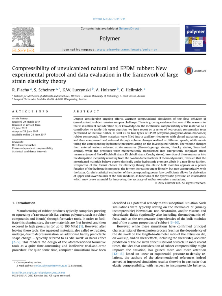 Compressibility Rubber | Download Free PDF | Stress (Mechanics ... Compressibility Rubber | Download Free PDF | Stress (Mechanics ...