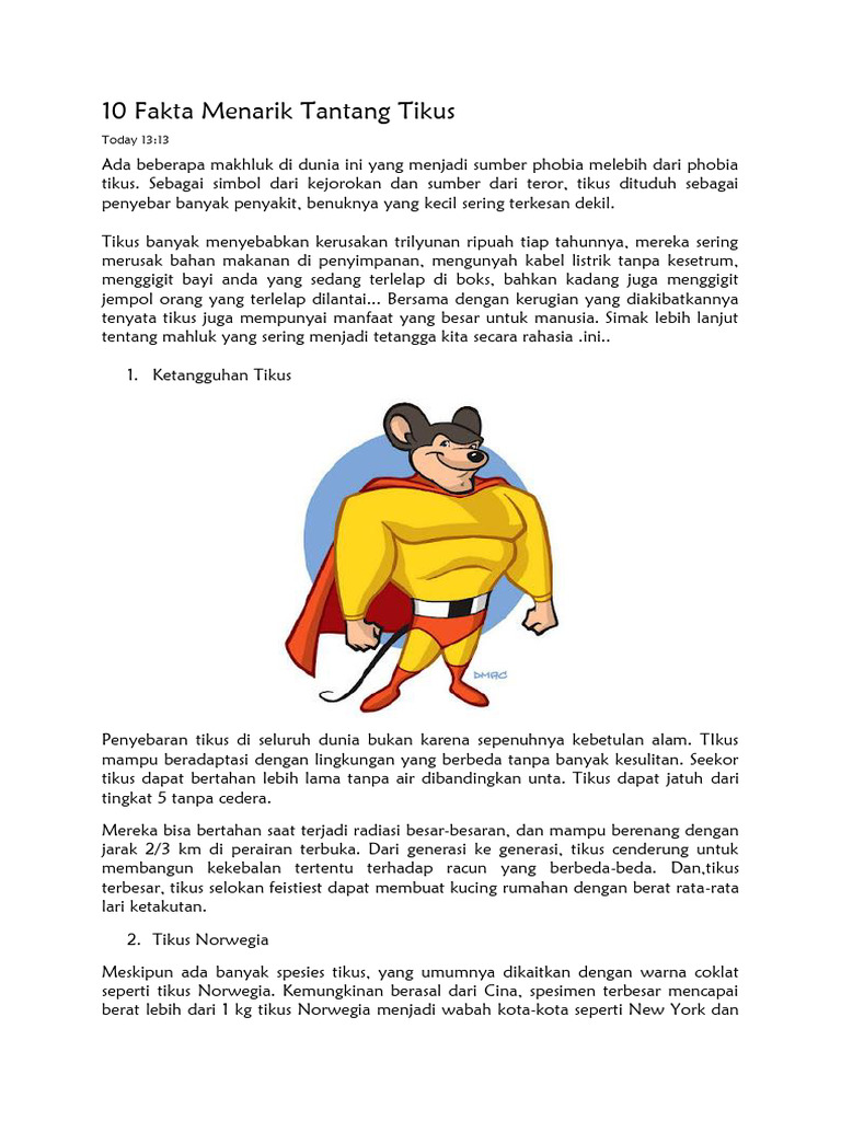 10 Fakta Menarik Tantang Tikus | PDF | Dewasa Muda