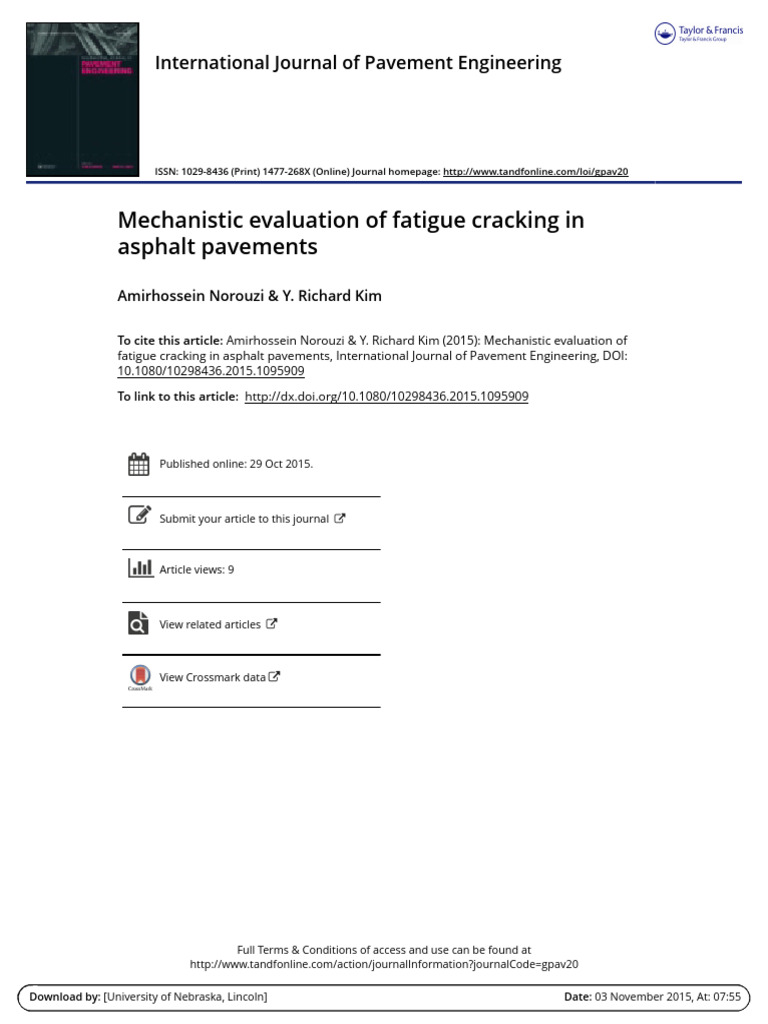 Evaluating Fatigue Cracking in Asphalt | PDF | Fatigue (Material ...