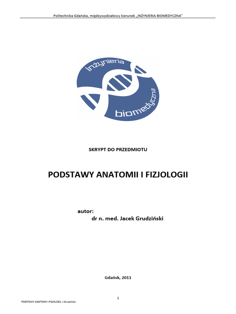 Podstawy Anatomii I Fizjologii JG | PDF