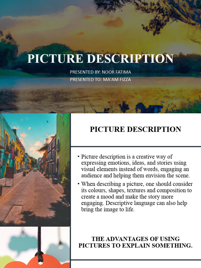 Picture Description | PDF | Classroom | Composition (Visual Arts)