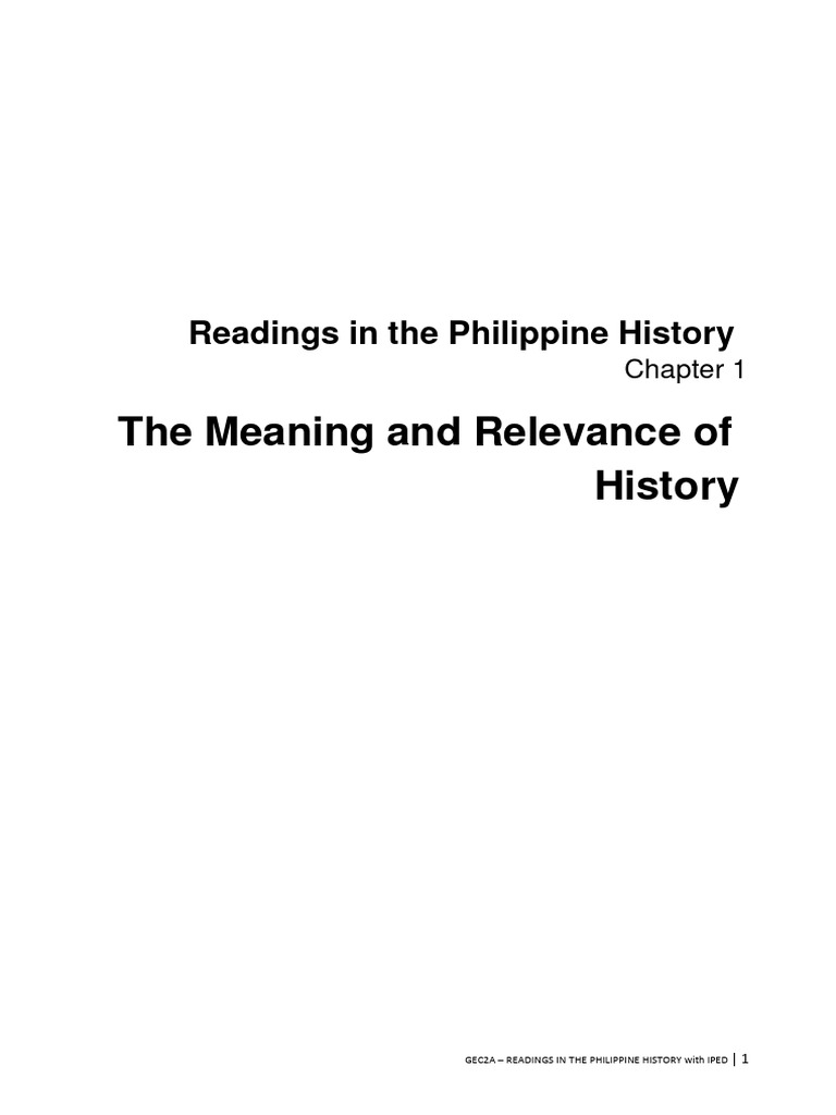 Chapter 1 Readings in The Philippine History | PDF | Attitude ...