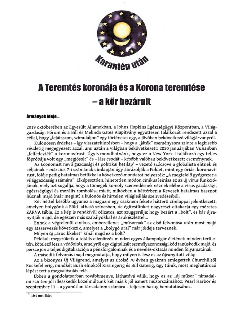 A Teremtés koronája és a Korona teremtése | PDF