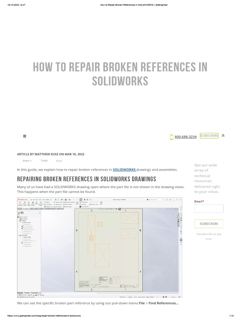 How To Repair Broken References in SOLIDWORKS - GoEngineer | PDF ...