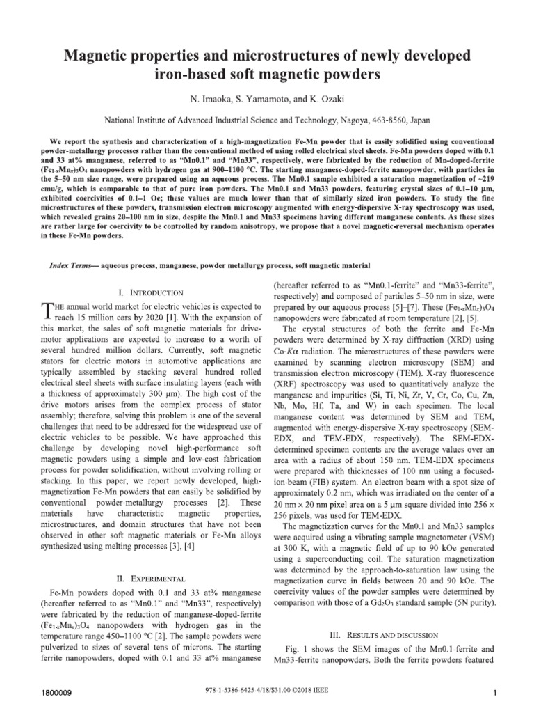 3.magnetic Properties and Microstructures of Newly Developed | PDF