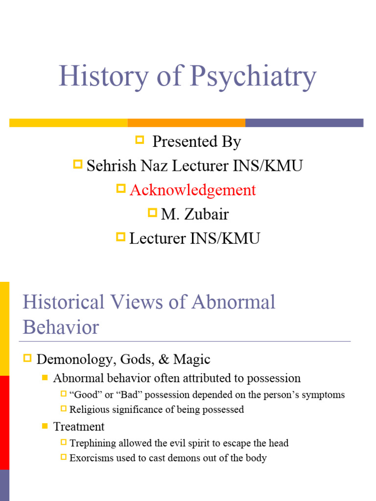Unit 1 History of Psychiatry | PDF | Mental Disorder | Psychiatric Hospital