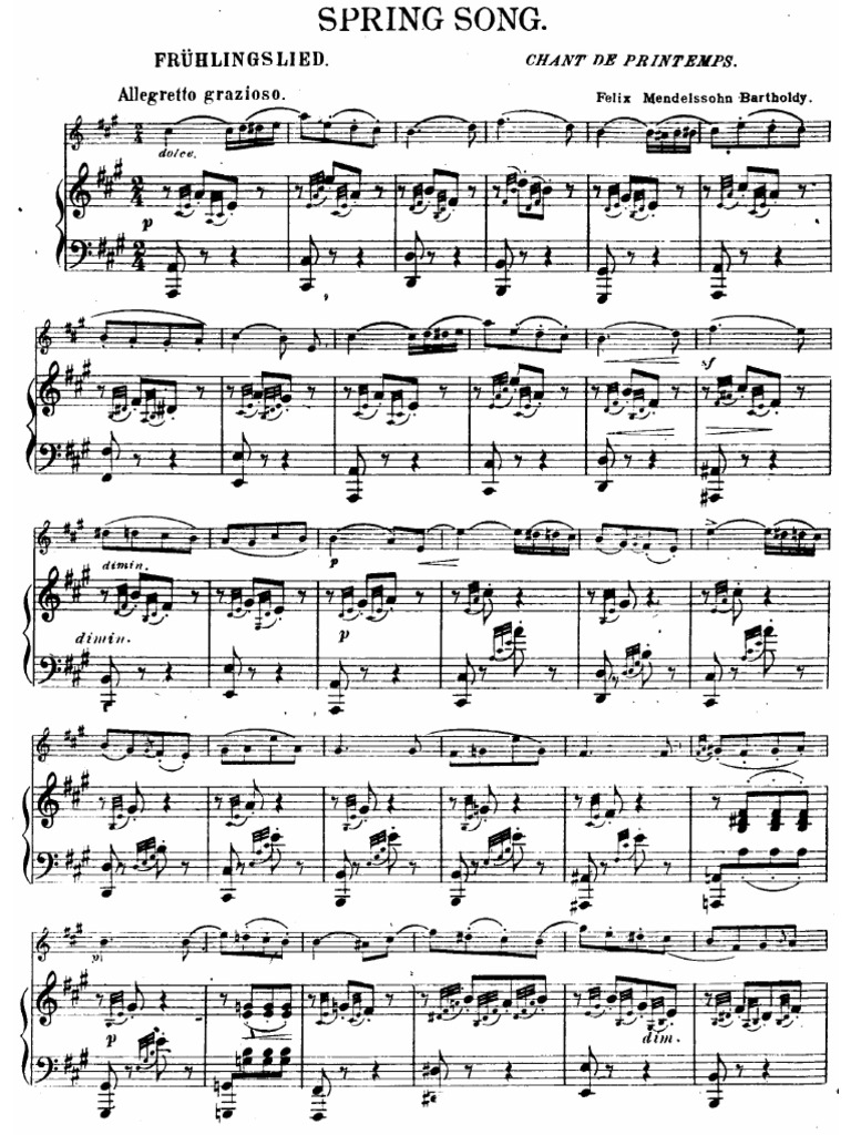 Mendelssohn Spring Song 3 Score | PDF