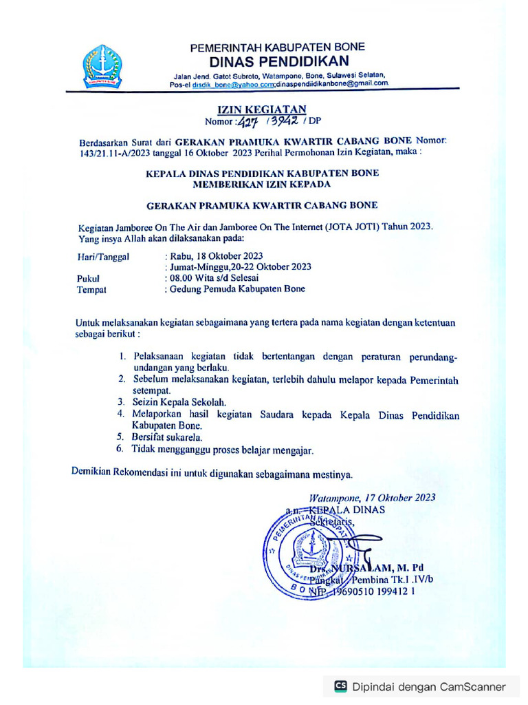 Rekomendasi Dinas Pendidikan Kab. Bone | PDF