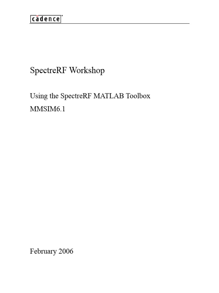 SpectreRF Matlab Toolbox | PDF | Matlab | Electrical Engineering