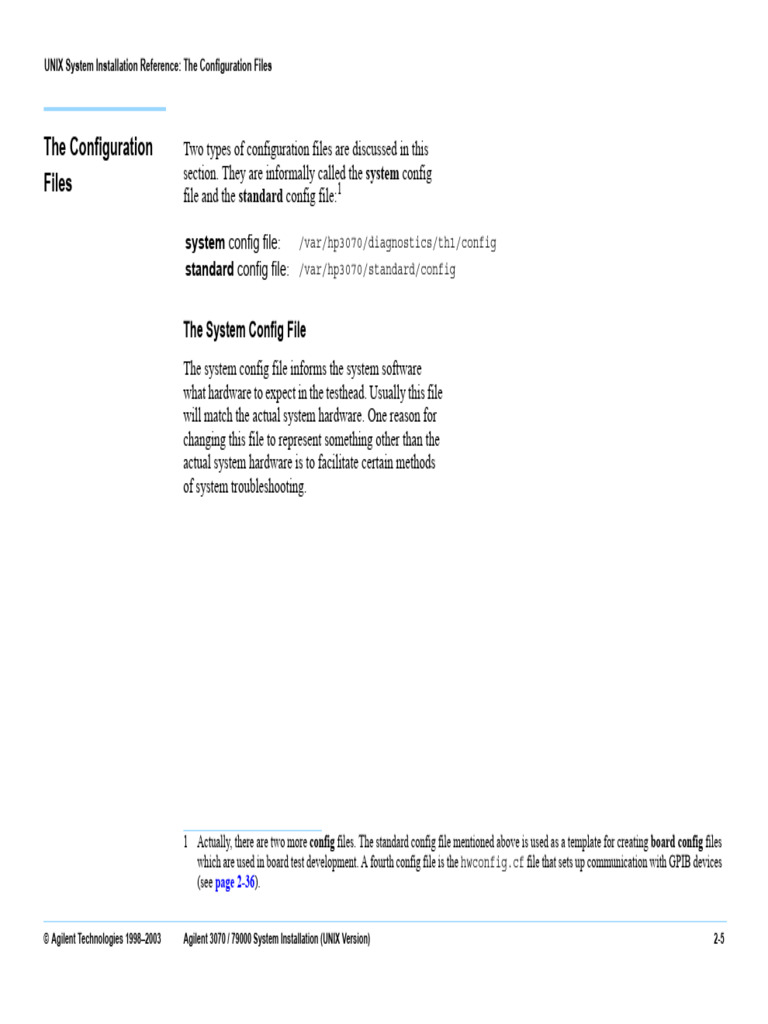 Agilent 3070/79000 UNIX Config Files Guide | PDF | Computer File | Unix