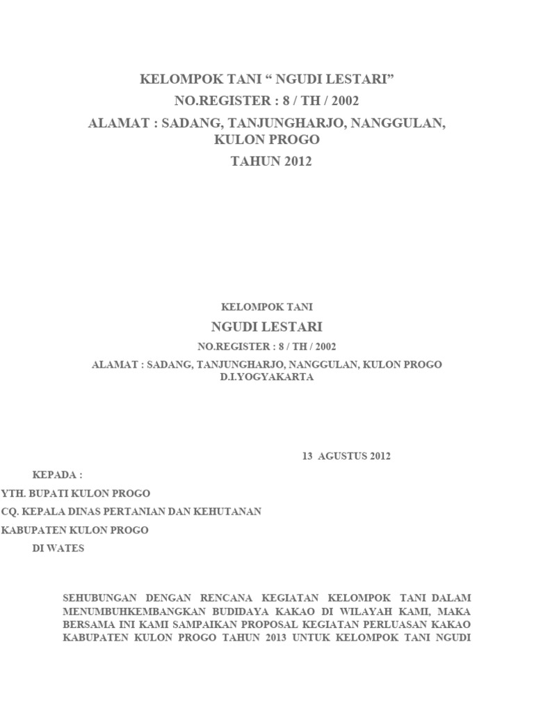 Contoh Proposal Oktan Kuta | PDF