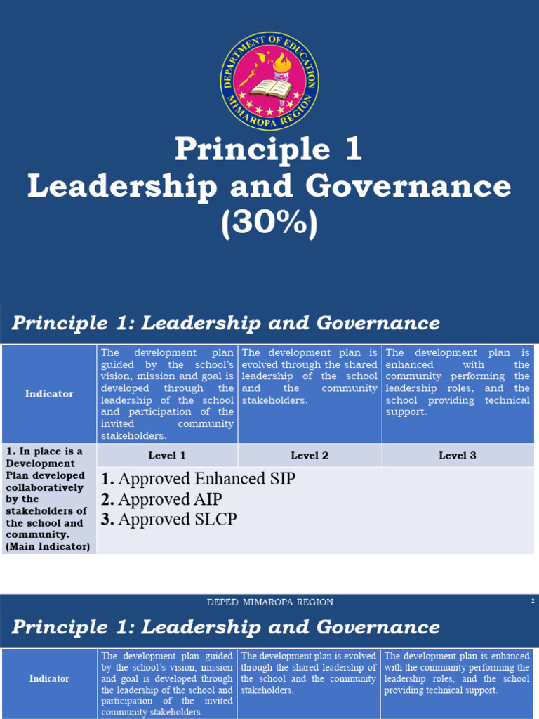Dimension 1 | PDF | Governance | Leadership
