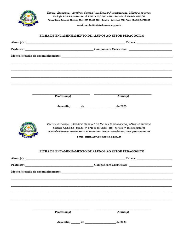 Ficha de Encaminhamento - Alunos | PDF | Ensino | Aprendizado Ficha de Encaminhamento - Alunos | PDF | Ensino | Aprendizado