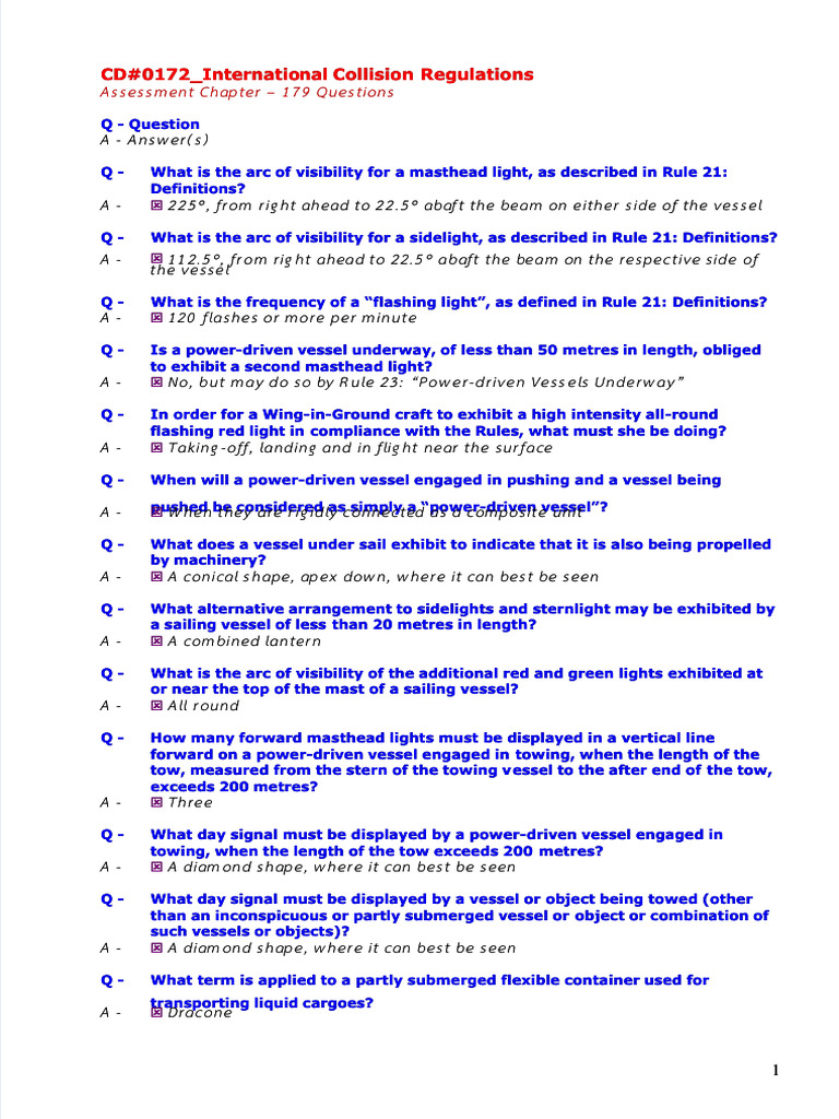 PDF Cd0172 International Collision Regulations Compress | PDF | Foreign ...