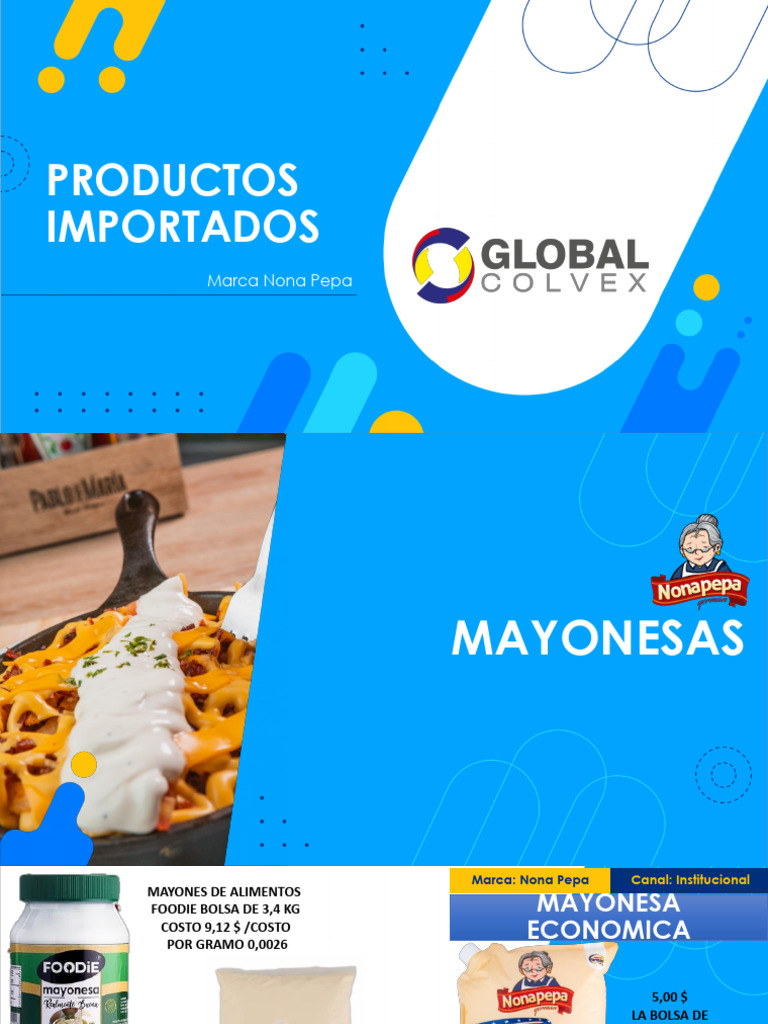Portafolio de Productos Global Colvex | PDF | Salsa | Industria de ...
