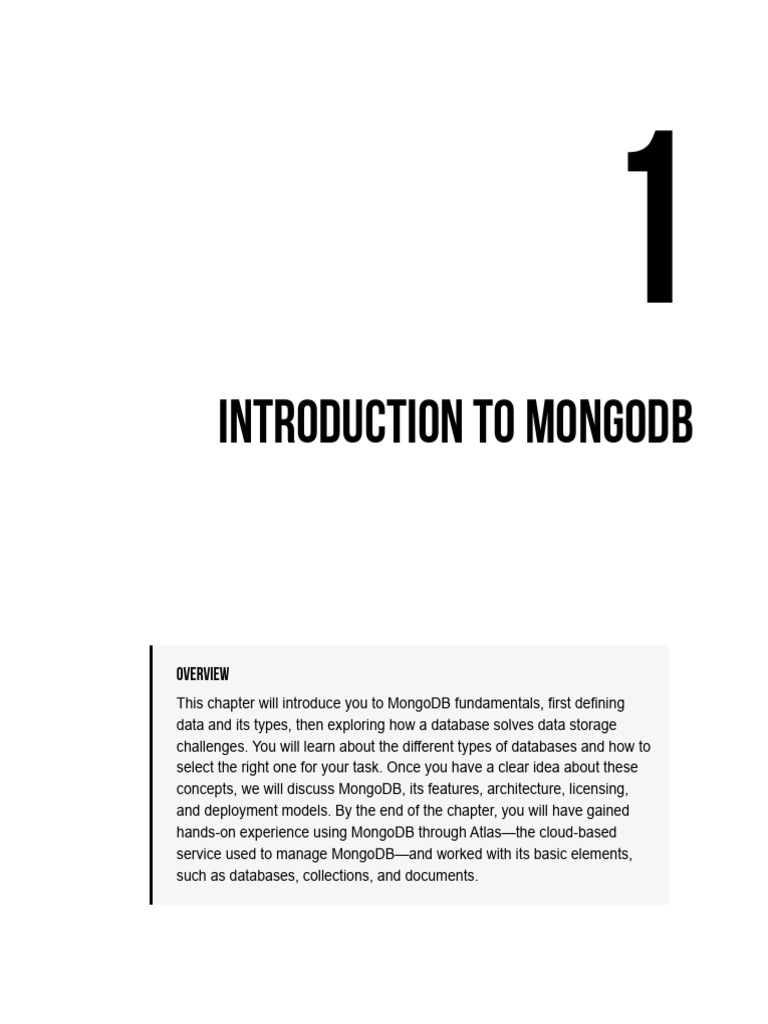Introductiont MongoDB | PDF | Mongo Db | Database Transaction Introductiont MongoDB | PDF | Mongo Db | Database Transaction