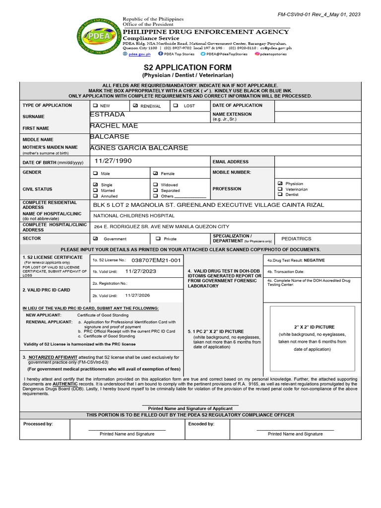 FM-CSVlrd-01 S2 Application Rev 4 May 01 2023 28apr2023 | PDF ...