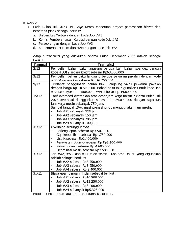 File Revisi Tugas 2 AKBI Dari Pengelola Kelas Tuton EKMA4315 | PDF | Teknologi & Rekayasa