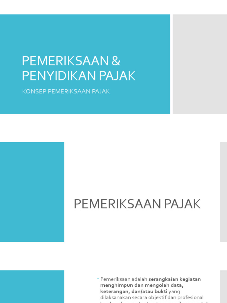 Pemeriksaan Dan Penyidikan Pajak | PDF