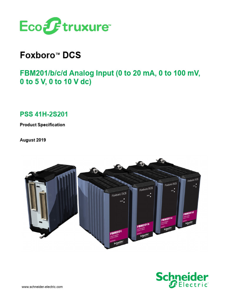 Foxboro DCS: FBM201/b/c/d Analog Input (0 To 20 Ma, 0 To 100 MV, 0 To 5 V, 0 To 10 V DC) | PDF ...
