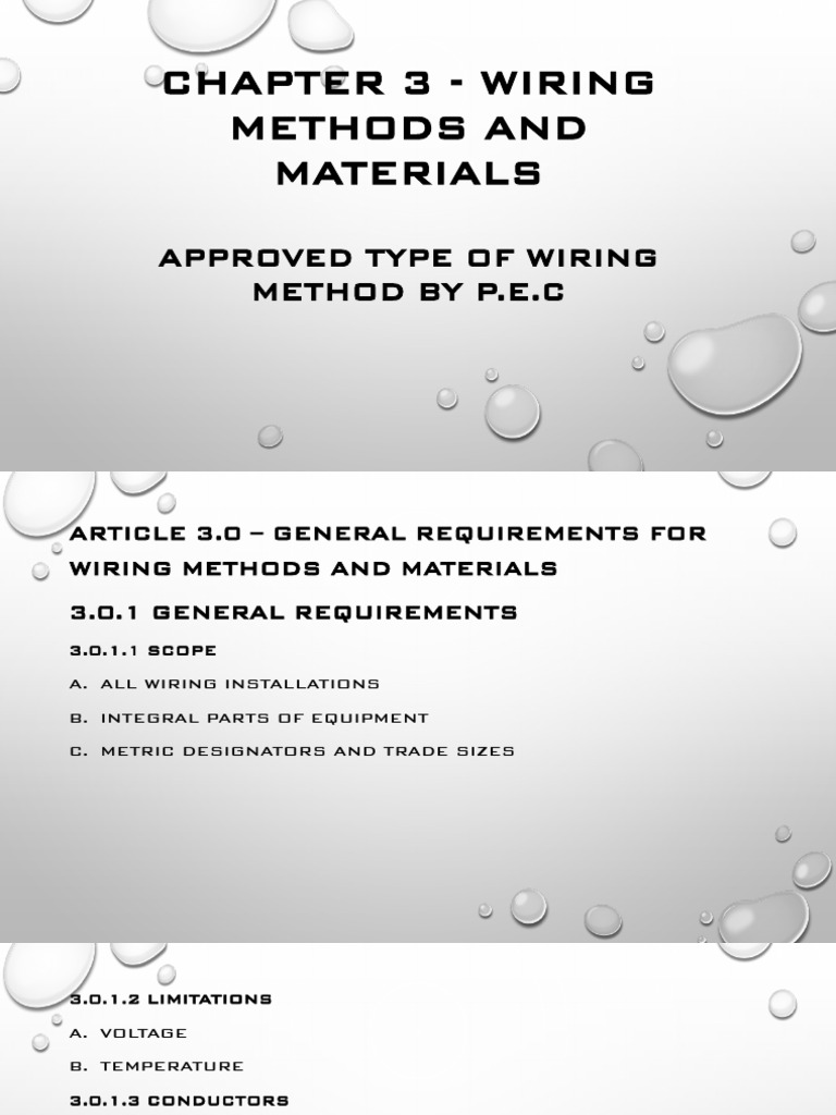 Pec Chapter 3 1 | PDF | Electrical Wiring | Electrical Conductor