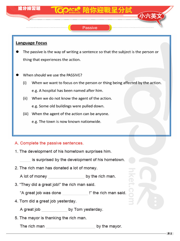 Passive Voice Practice Exercises | PDF | Languages | Foreign Language ...